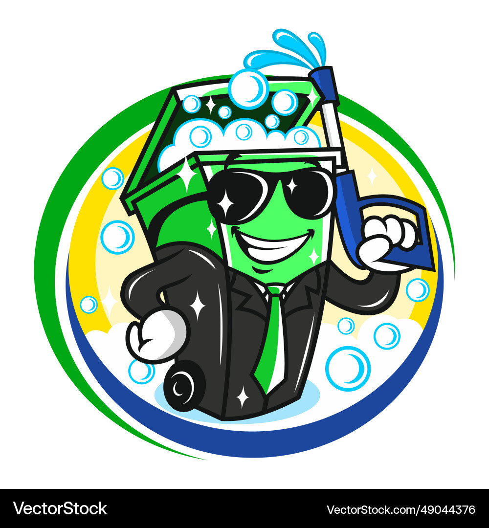 Trash can bin cleaning logo Royalty Free Vector Image