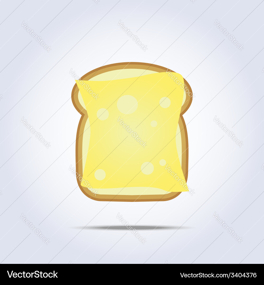 White bread toast icon with cheese Royalty Free Vector Image