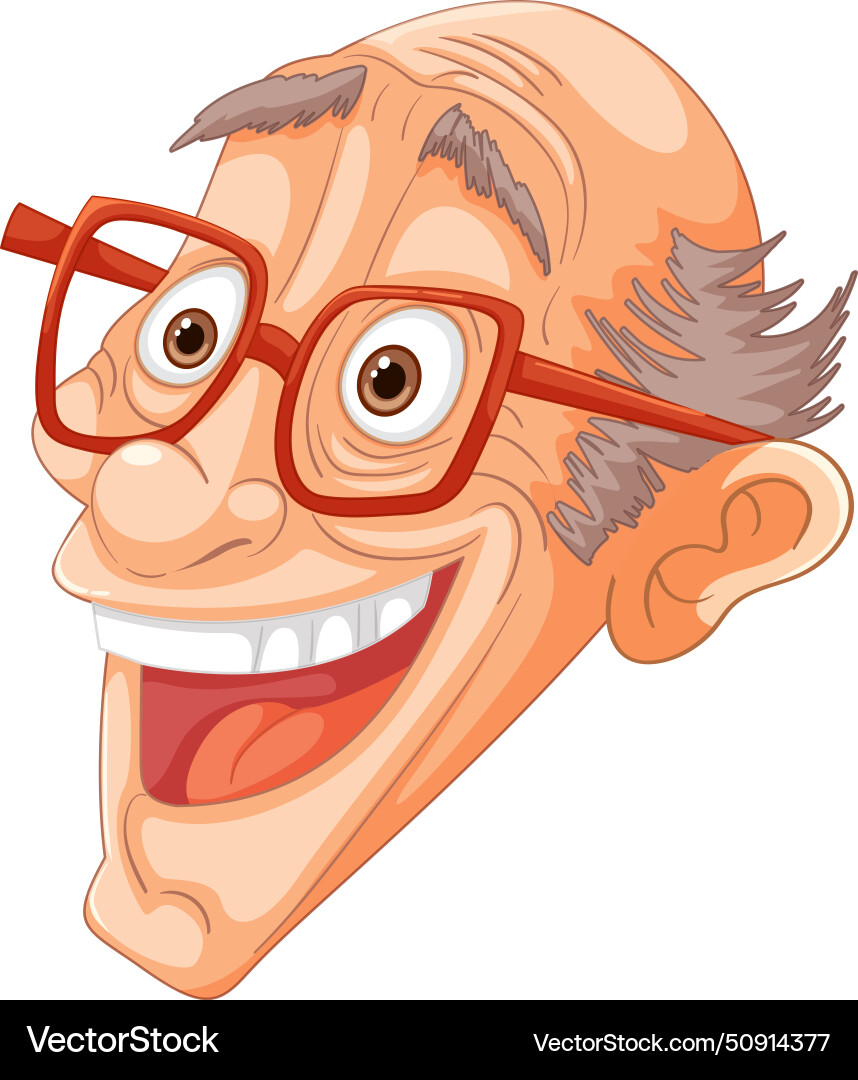 A Smiling Cartoon Mans Face Royalty Free Vector Image