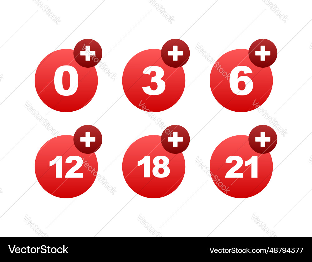 Age Restriction Limits Royalty Free Vector Image
