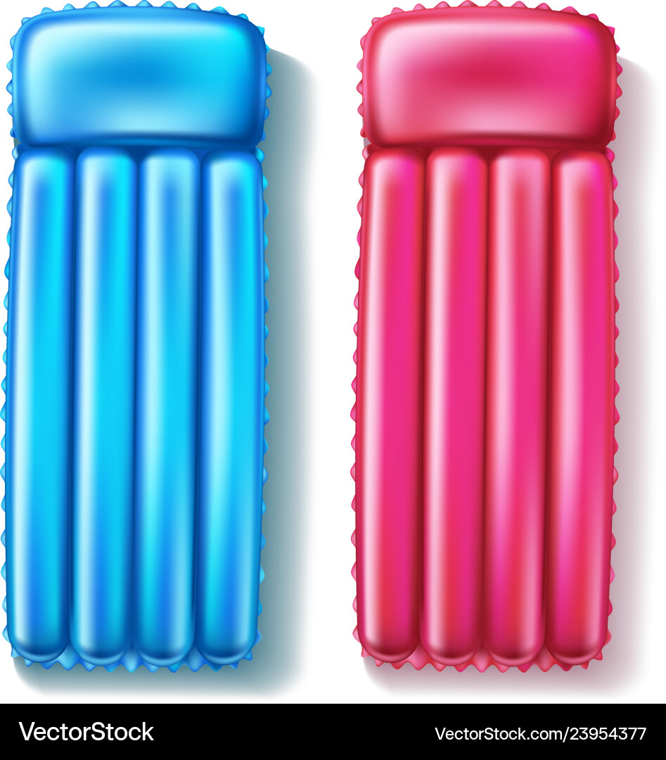 Air floating mattress pink blue set Royalty Free Vector