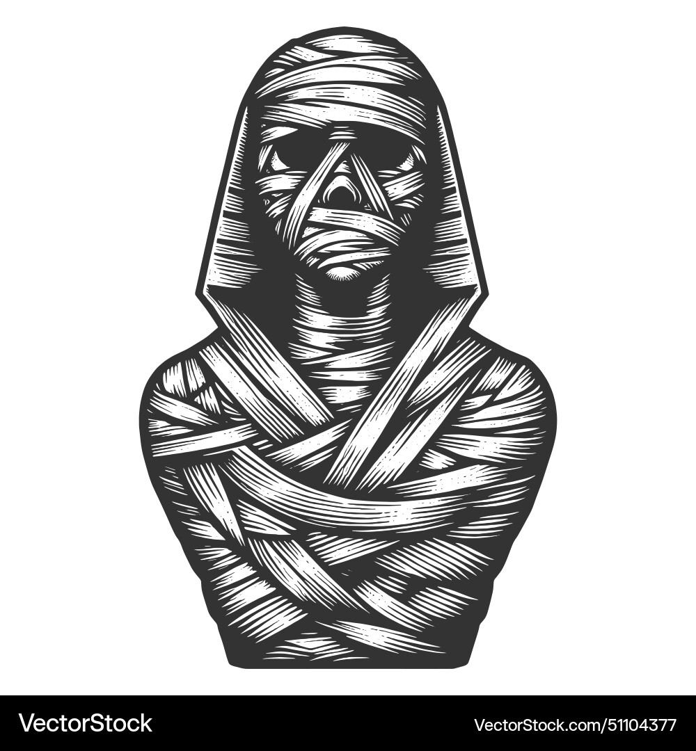 Ancient egyptian mummy sketch Royalty Free Vector Image