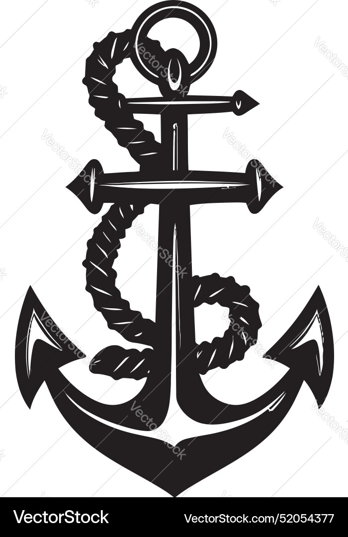 Coastal adventure emblem anchor rope design Vector Image Coastal adventure emblem anchor rope design Vector Image