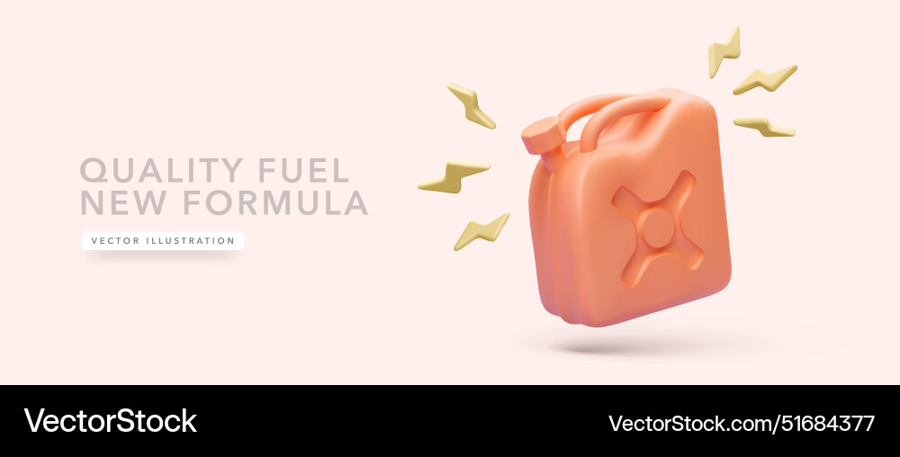 Concept banner for quality fuel in 3d realistic Vector Image