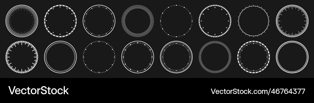 Mechanical clock faces bezel white watch dial Vector Image