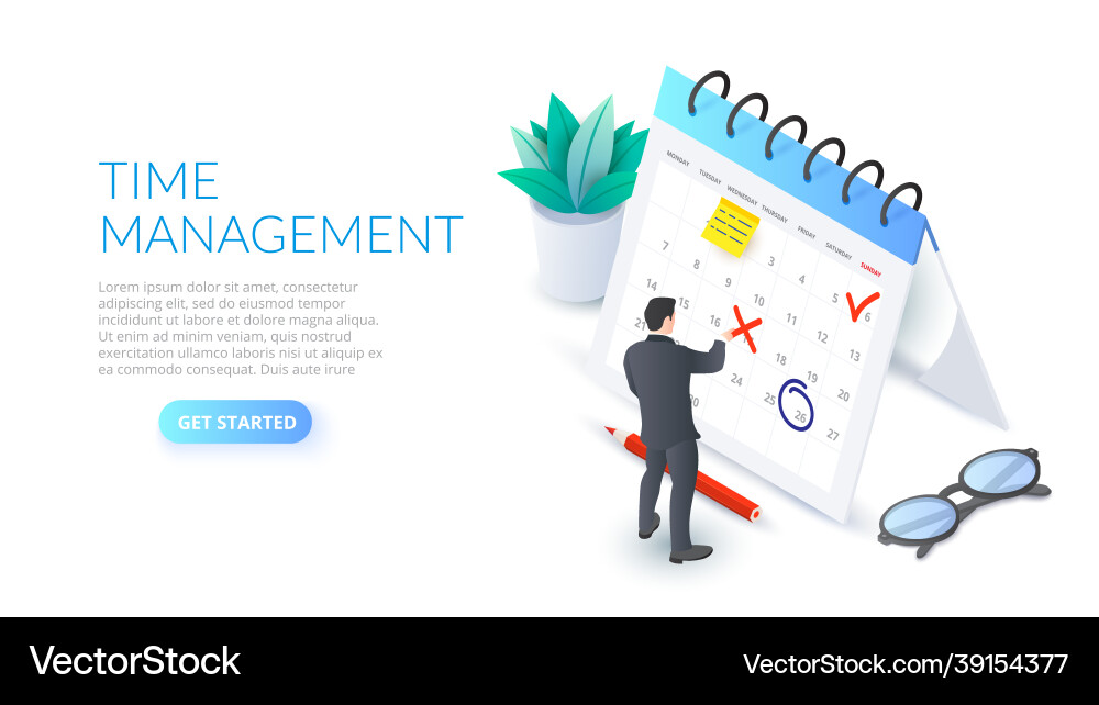 Planning schedule concept with characters Vector Image