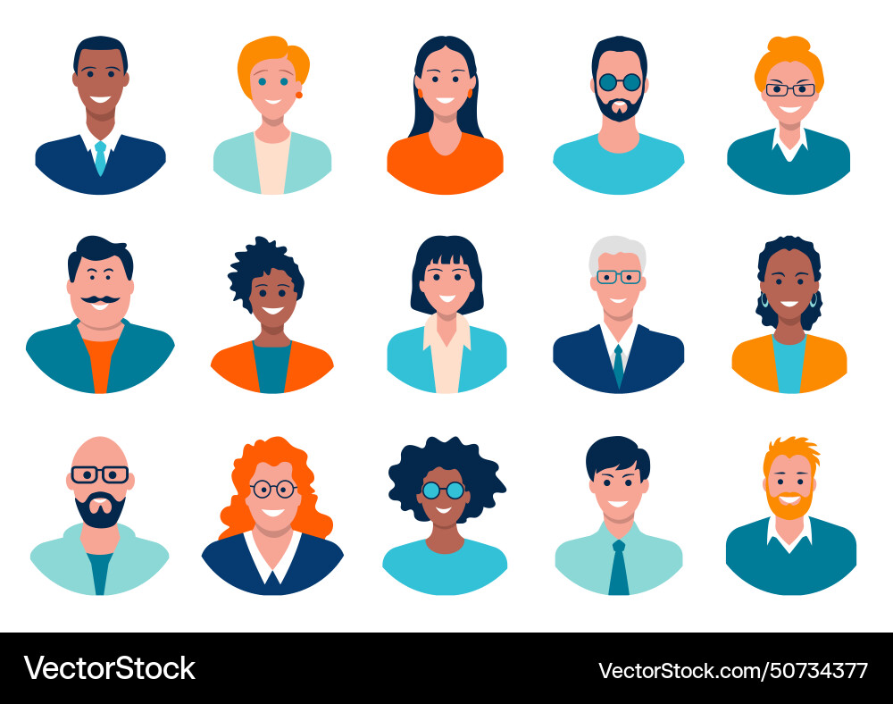 Smiling people avatar Royalty Free Vector Image
