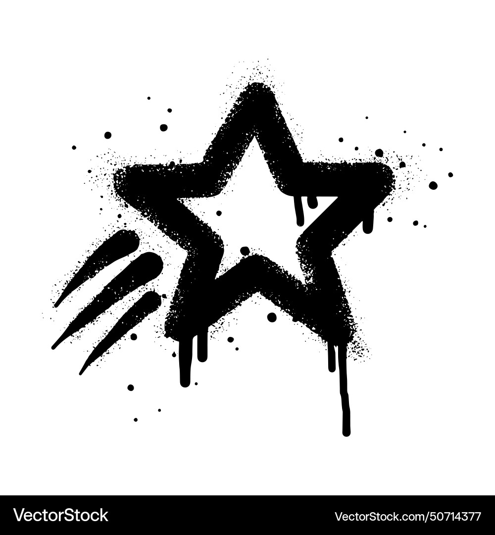 Spray painted graffiti star sign Royalty Free Vector Image