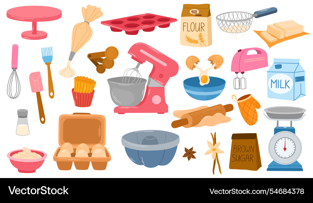 2561 baking set Royalty Free Vector Image - VectorStock