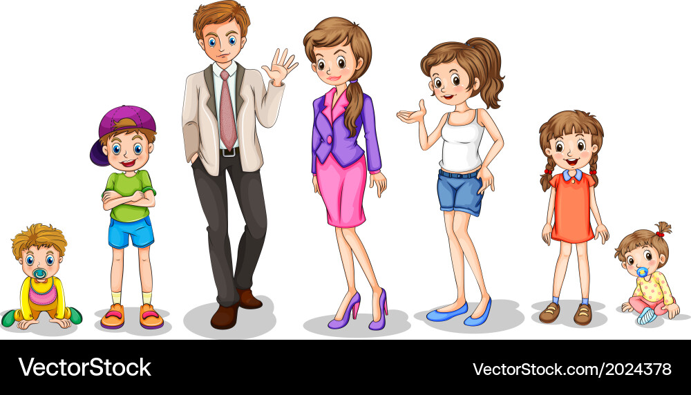 A big family Royalty Free Vector Image - VectorStock
