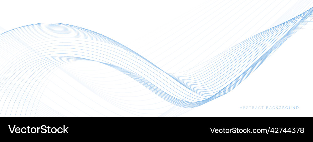 Abstract blue lines wavy on white background Vector Image