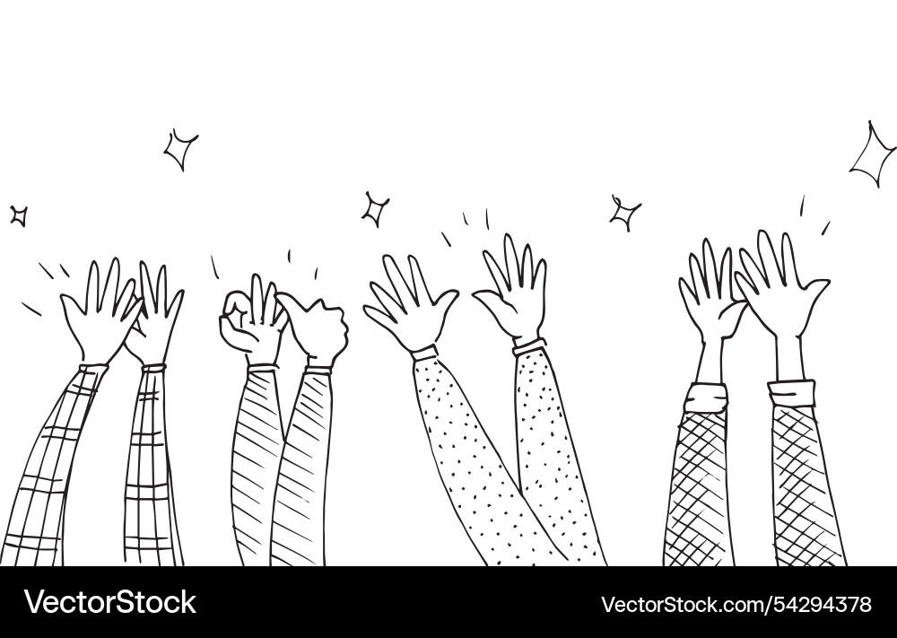 Applause hand draw Royalty Free Vector Image - VectorStock