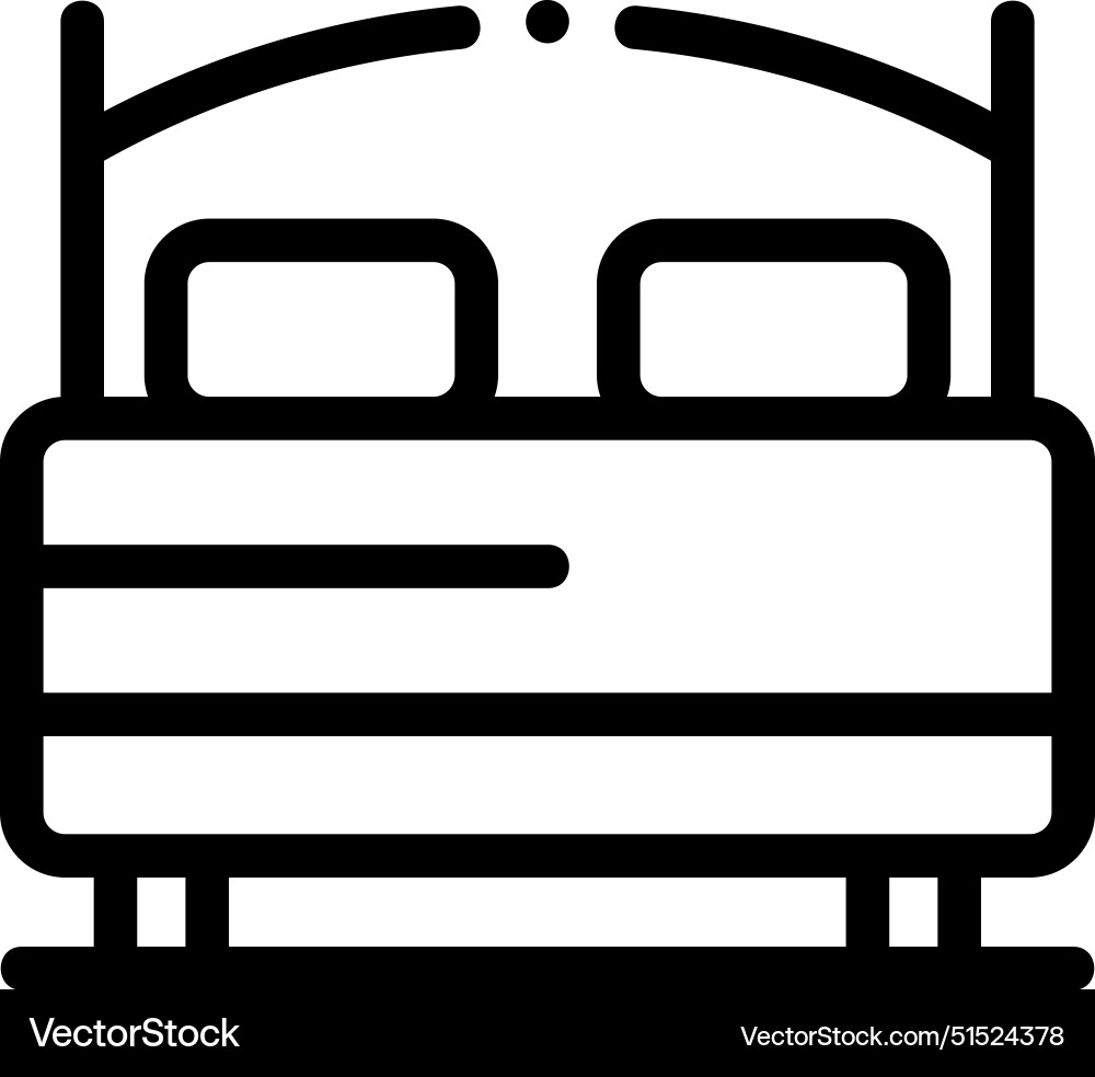 Bed icon thin linear style design isolated Vector Image