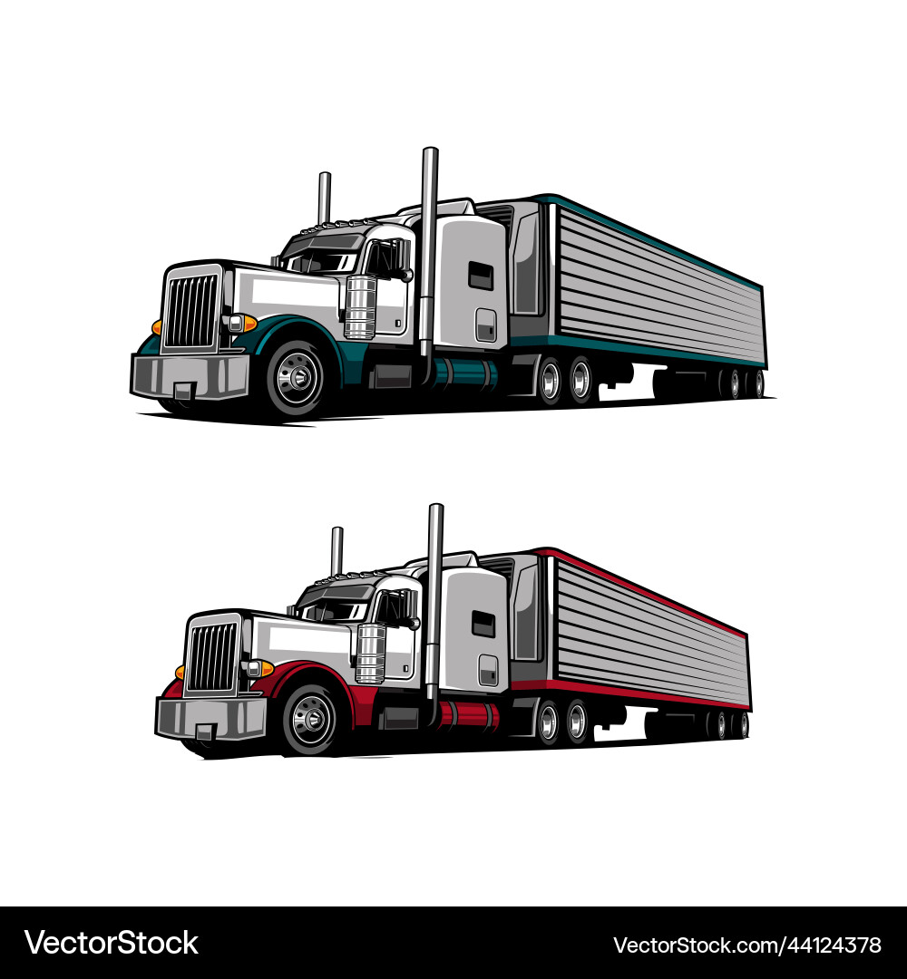 Big truck with trailer template Royalty Free Vector Image