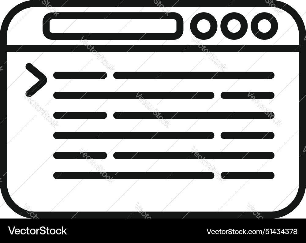 Black and white icon depicting a command Vector Image