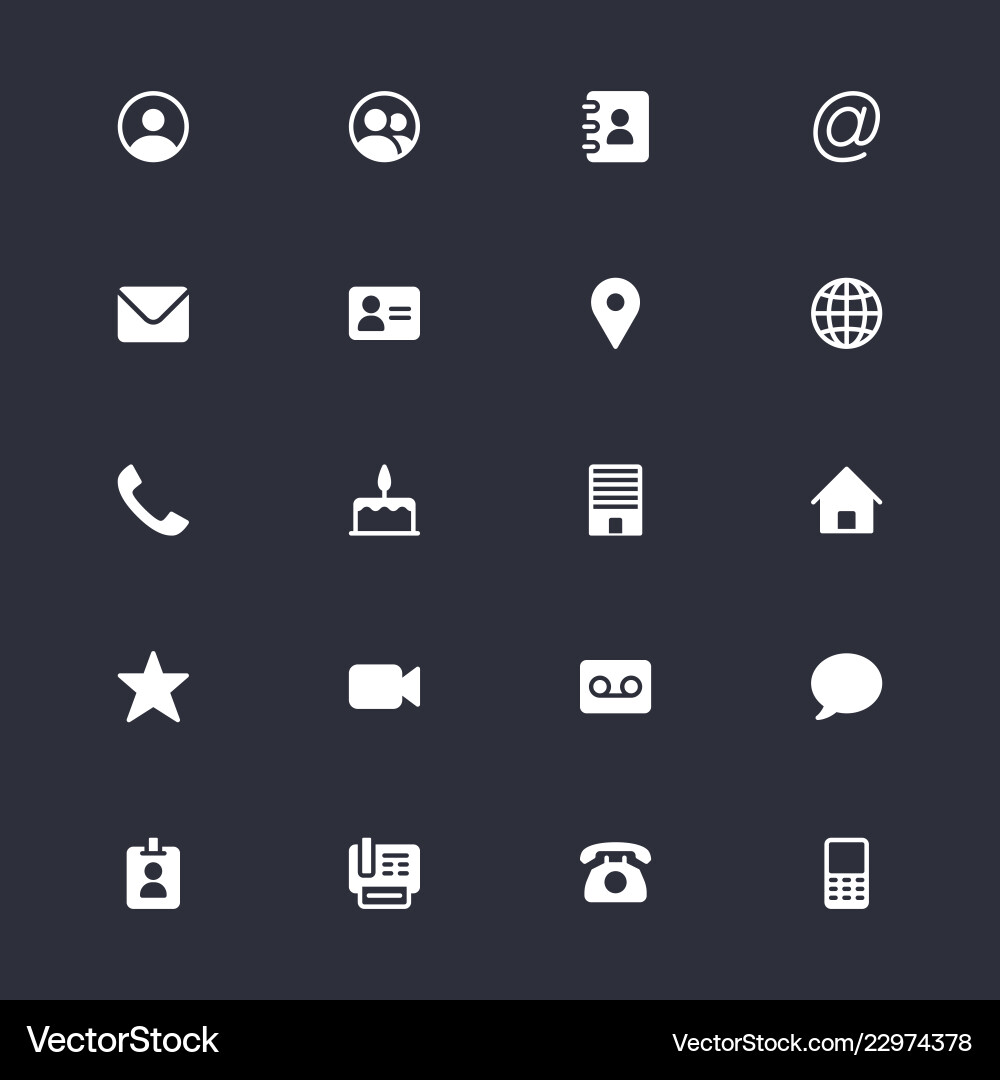 Contact simple icons Royalty Free Vector Image