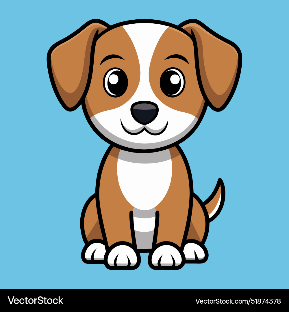 Cute dog cartoon icon Royalty Free Vector Image