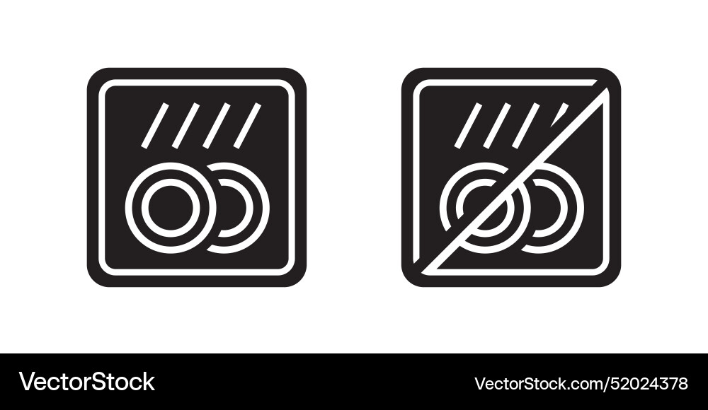 Dishwasher safe and not icons for indicating Vector Image