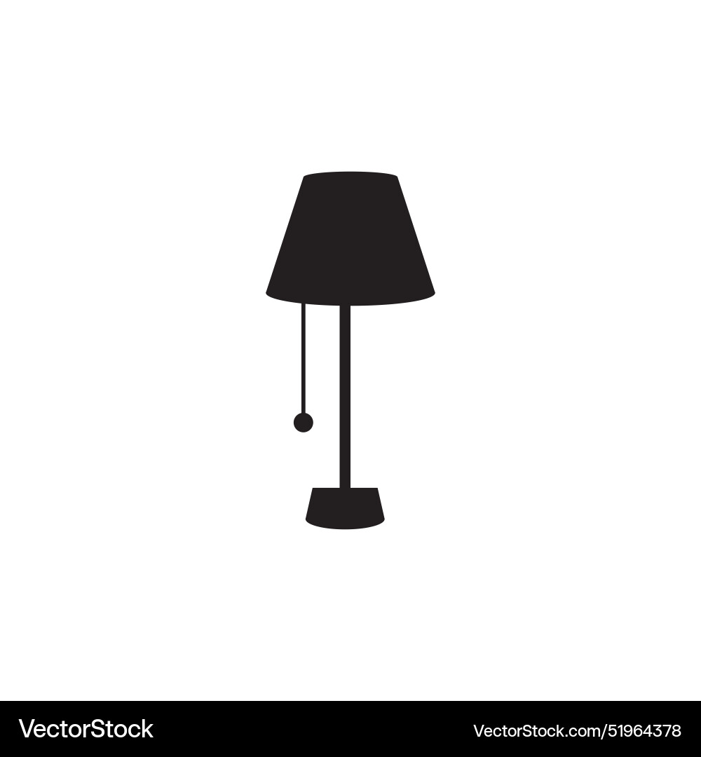 Floor lamp icon black isolated on white simple Vector Image