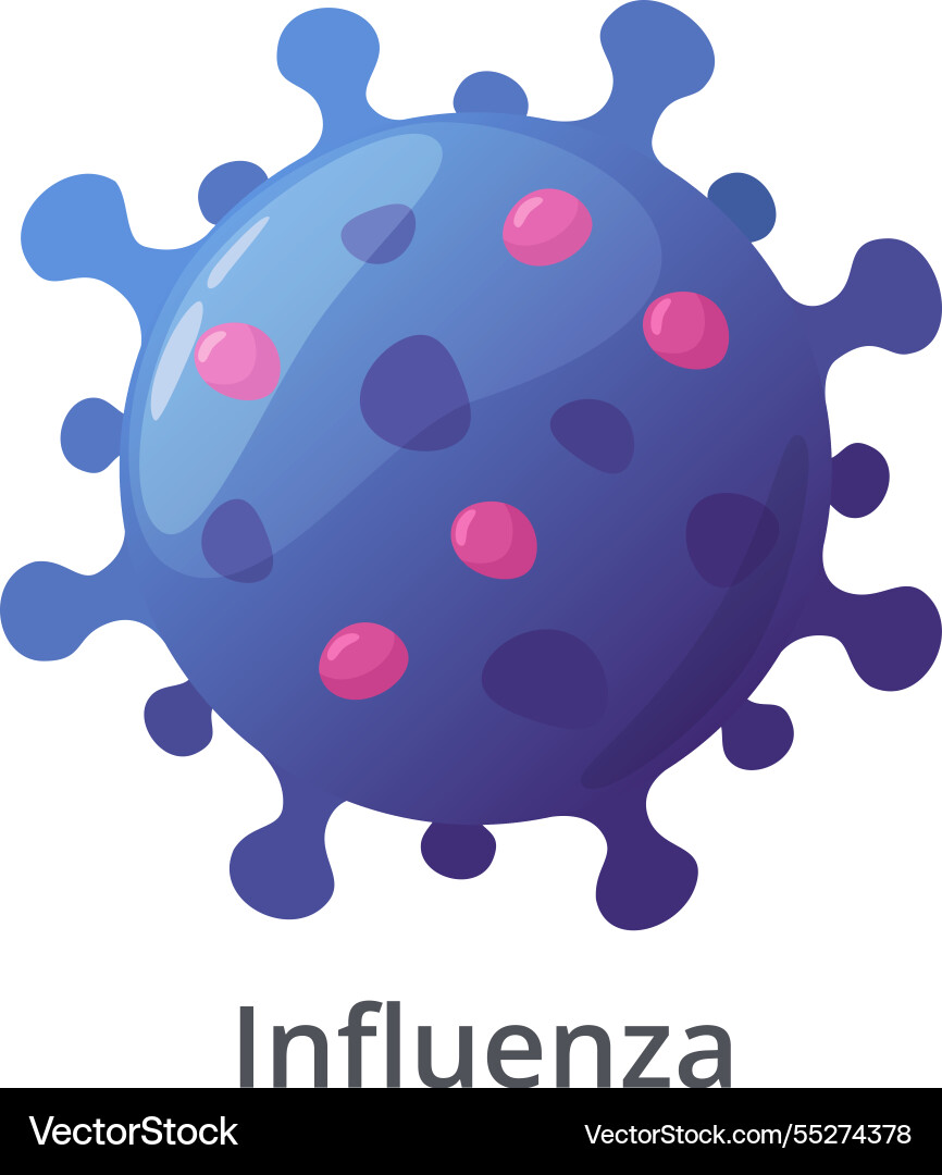 Influenza virus cell Royalty Free Vector Image