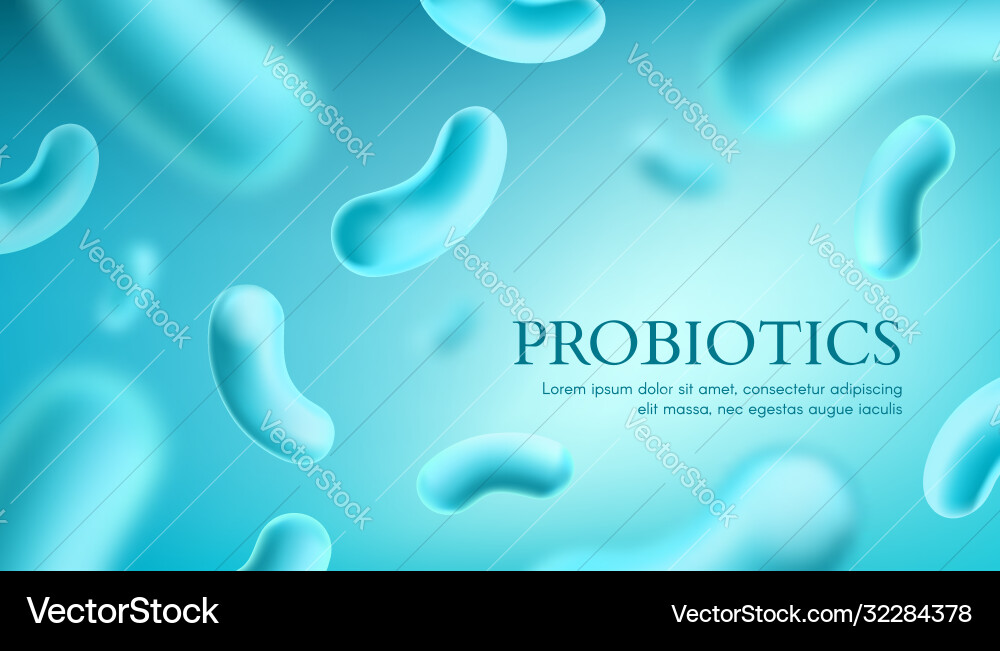 Probiotics background bacteria supplement Vector Image