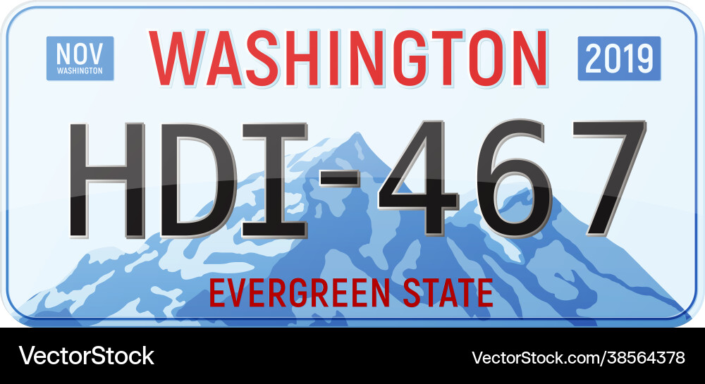 Realistic license plate Royalty Free Vector Image