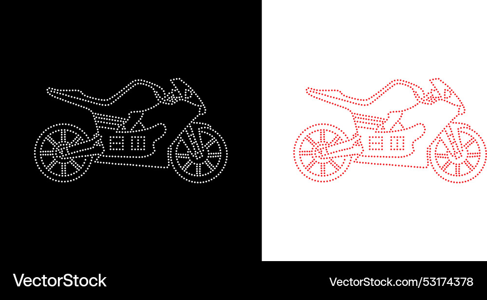 Rhinestone unique modern motorbike design Vector Image