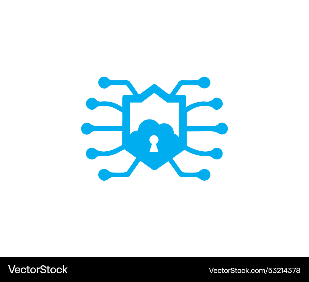 Security logo design with shield and lock key Vector Image