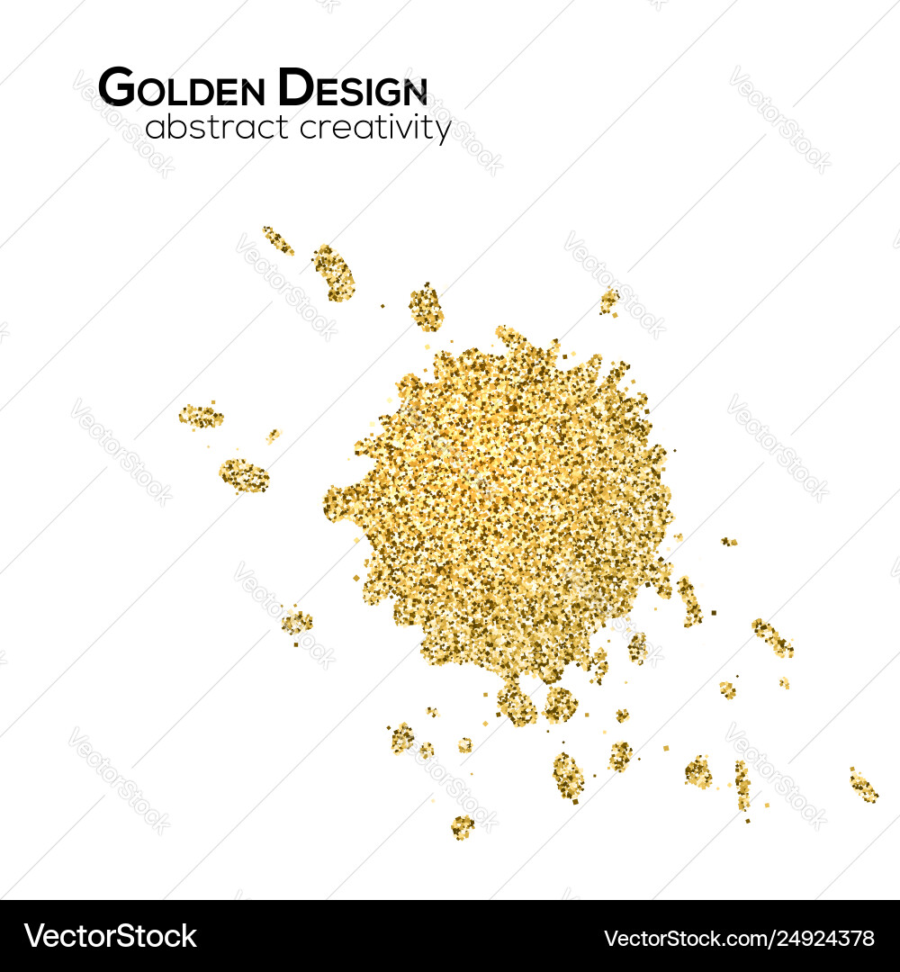 Spots with golden shimmering glitter isolated Vector Image