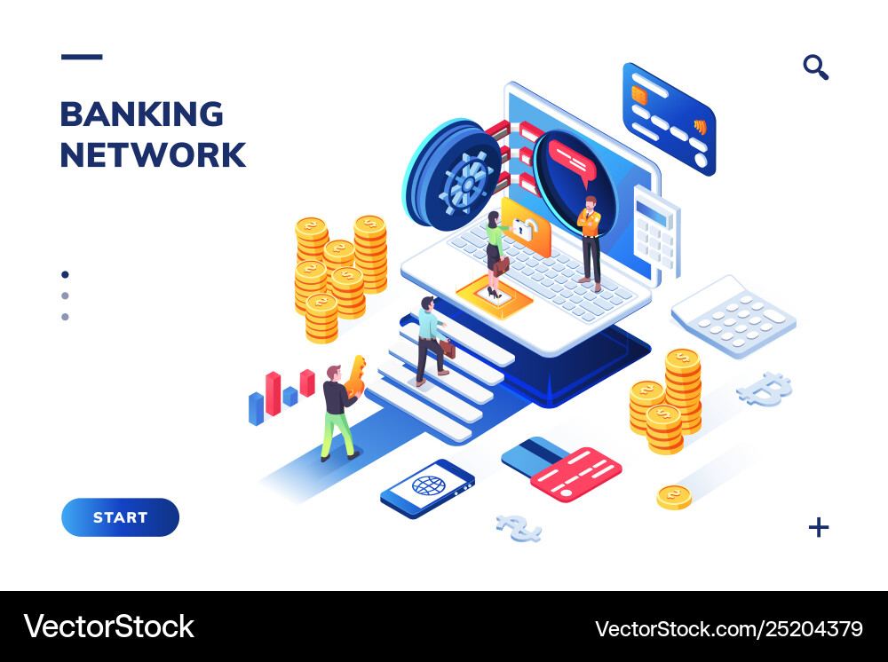 Bank vault with people queue guard shield Vector Image