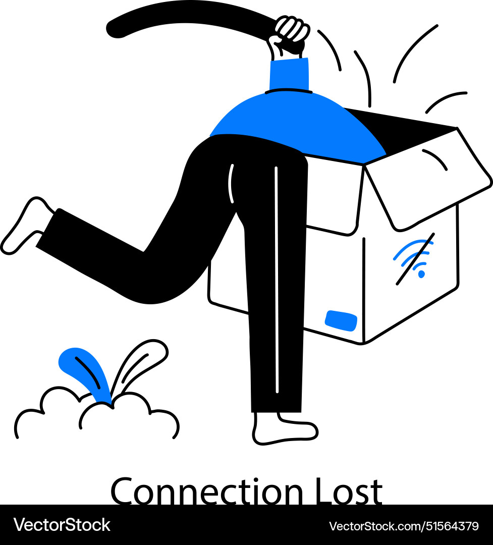 Connection lost Royalty Free Vector Image - VectorStock