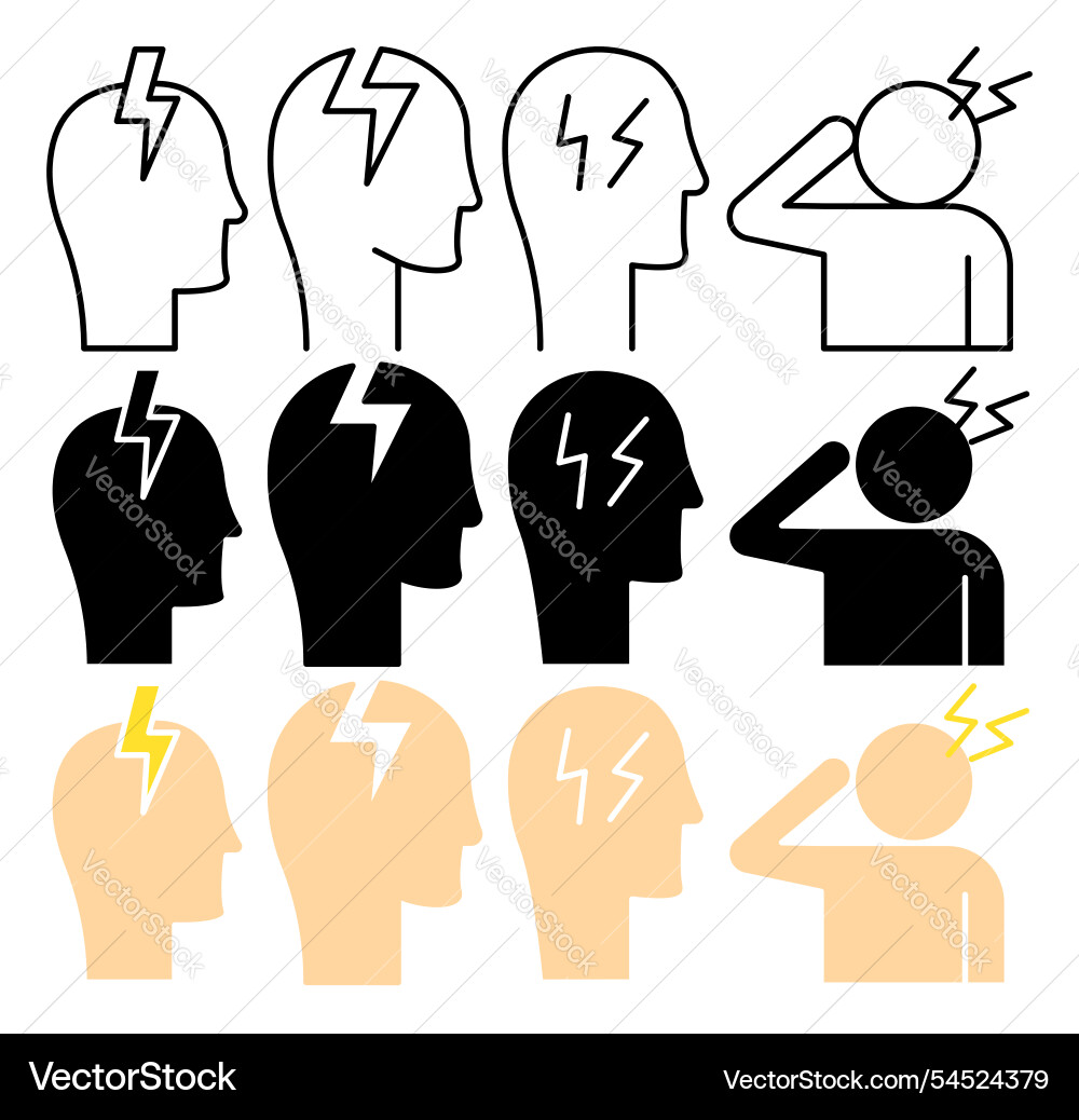 Headache icon Royalty Free Vector Image - VectorStock