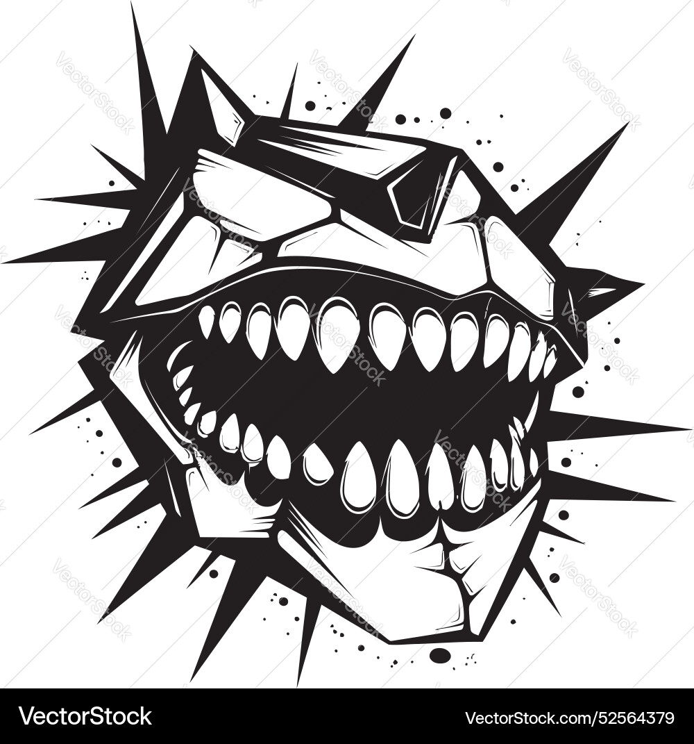 Infernal maw black evil creature mouth demons Vector Image
