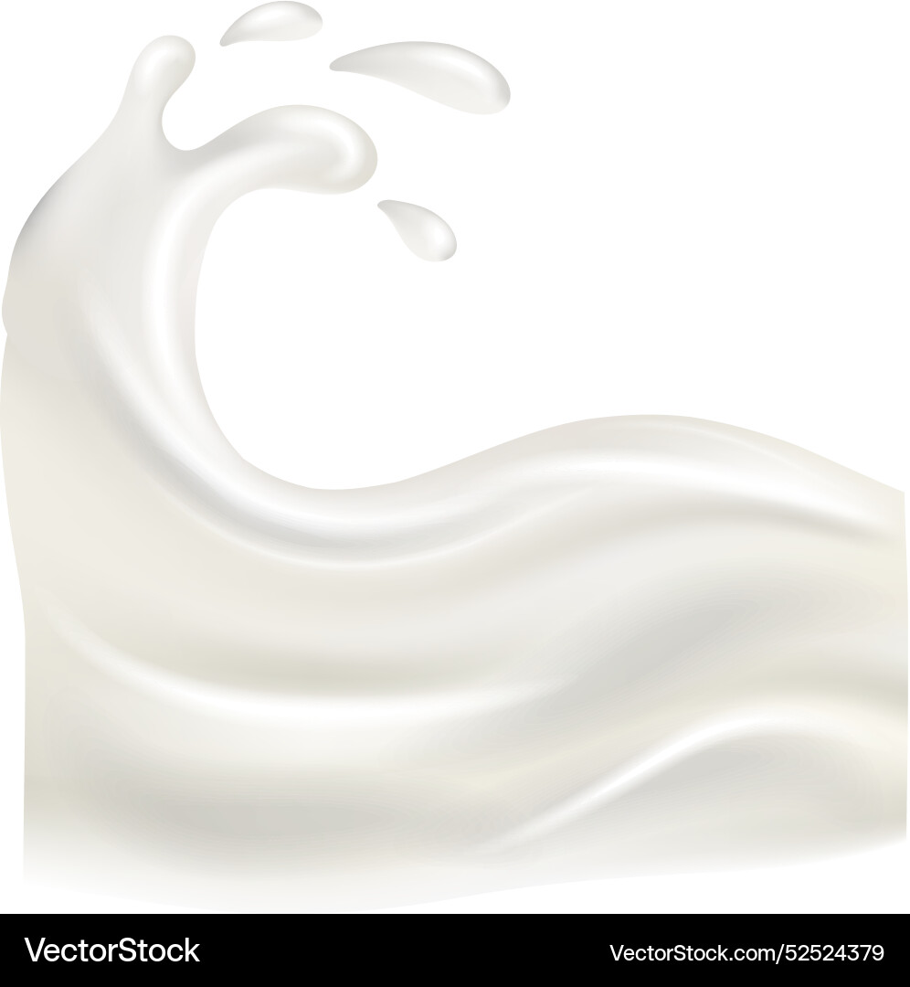 Milk splash realistic yogurt wave liquid flow Vector Image