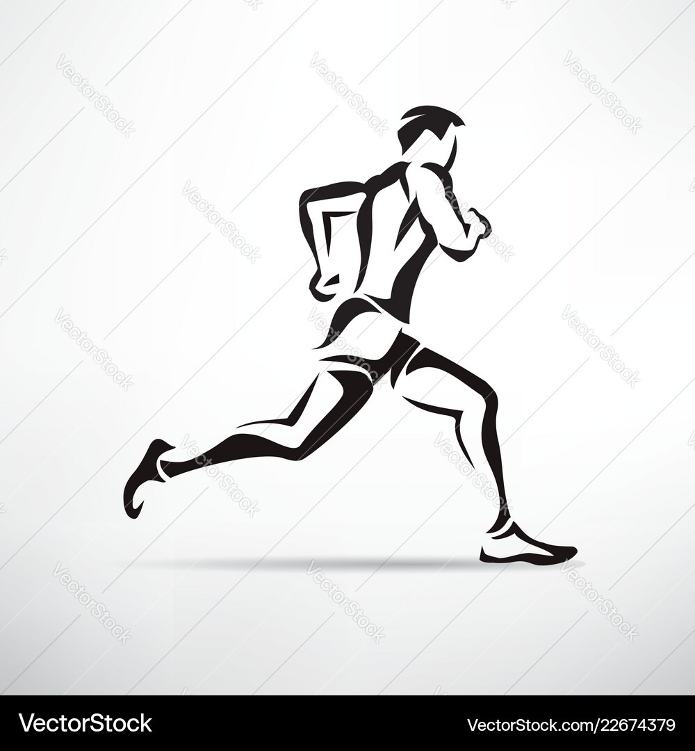 Man Running Silhouette Vector