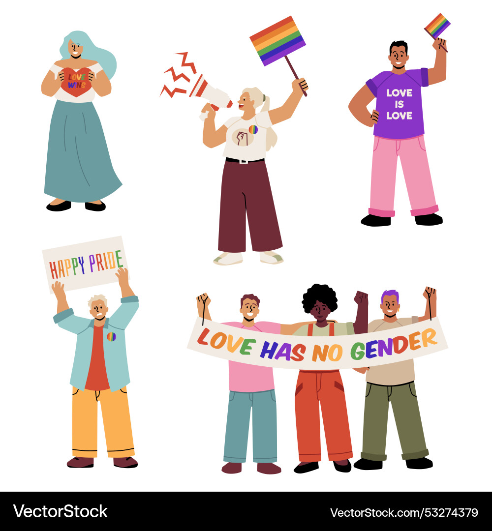 Set of lgbt community people Royalty Free Vector Image