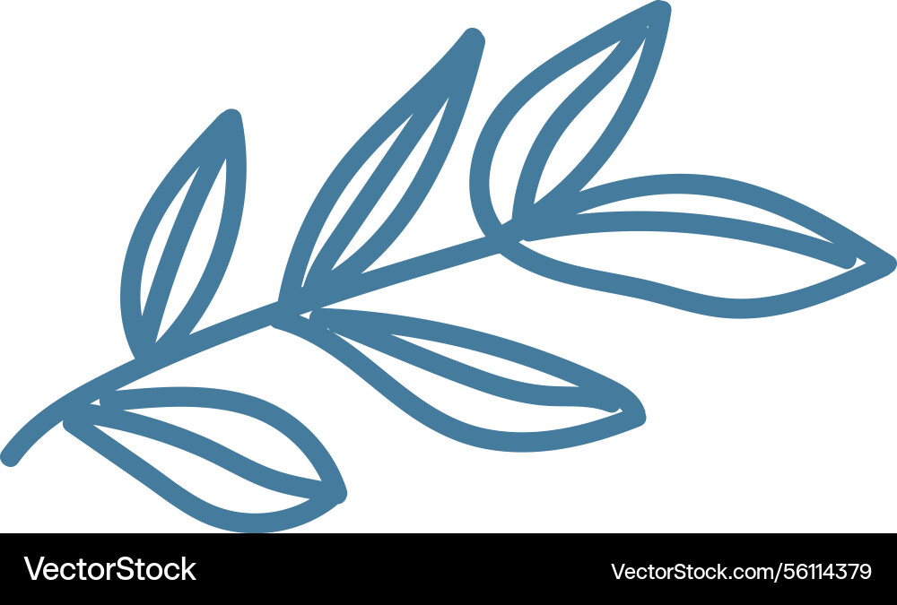 Simple leaf branch drawing Royalty Free Vector Image