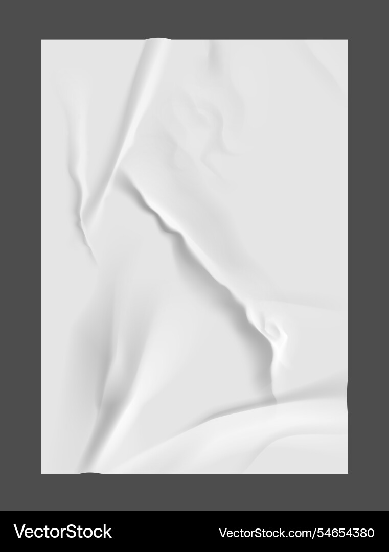 Adhesive paper crumpled page wrinkled background Vector Image
