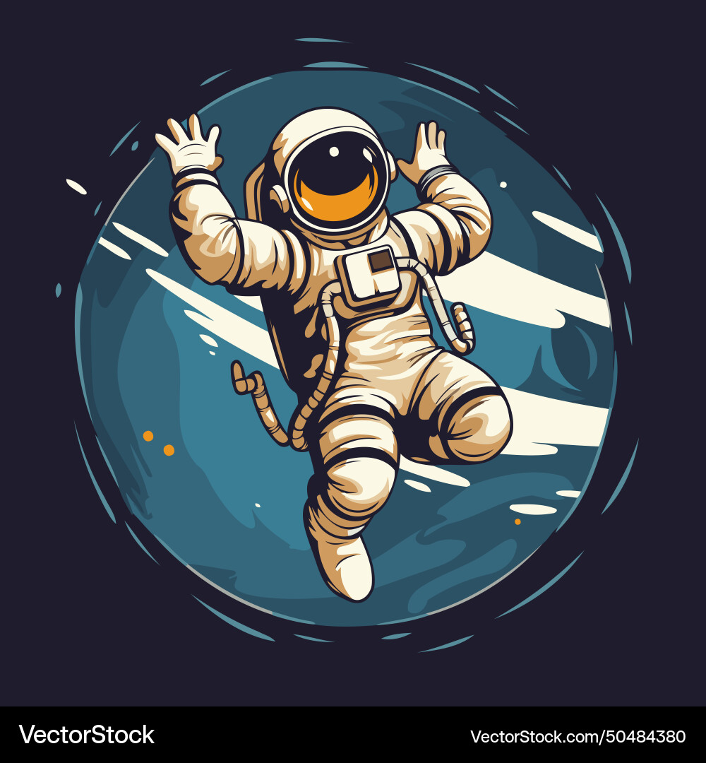 Astronaut flying in the space for your design Vector Image