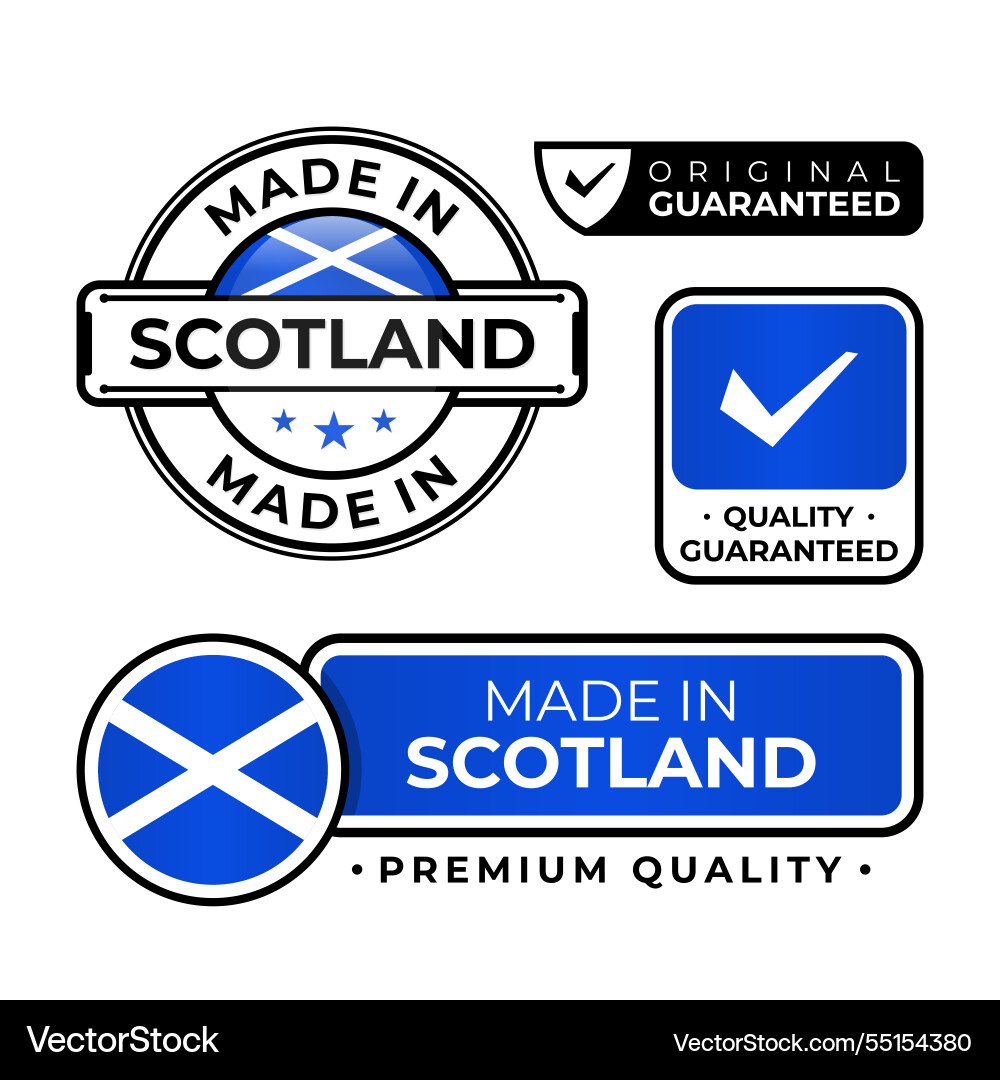 Badge bundle made in scotland label icon emblem Vector Image