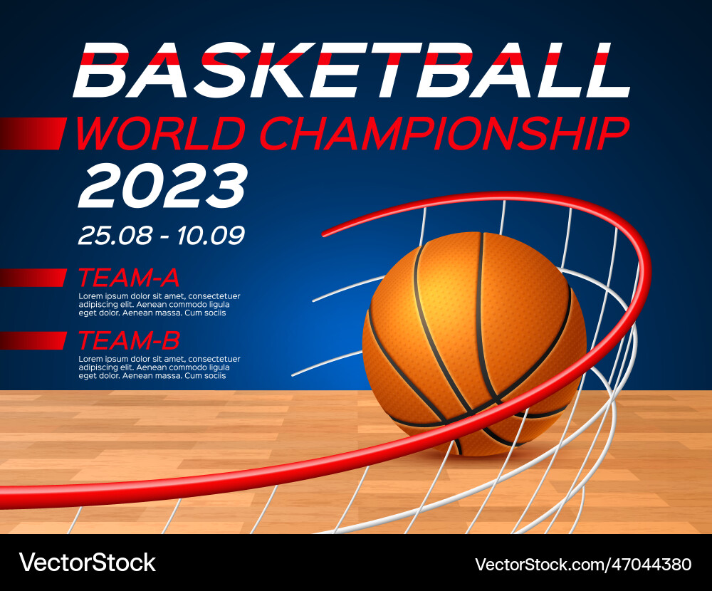 Basketball Championship Poster Royalty Free Vector Image