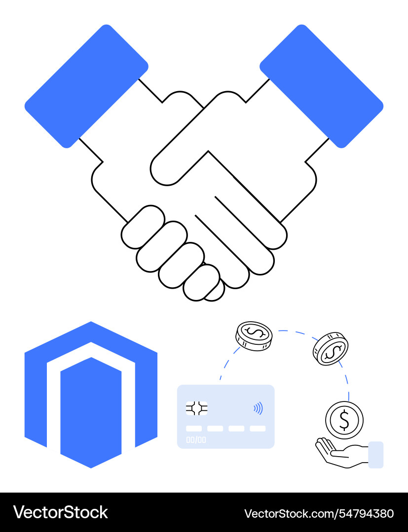 Business handshake payment transaction money Vector Image