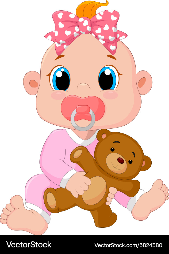 Cartoon cute baby Royalty Free Vector Image - VectorStock