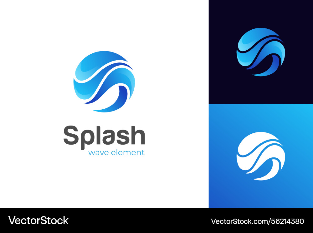 Circle blue wave logo icon design abstract waves Vector Image