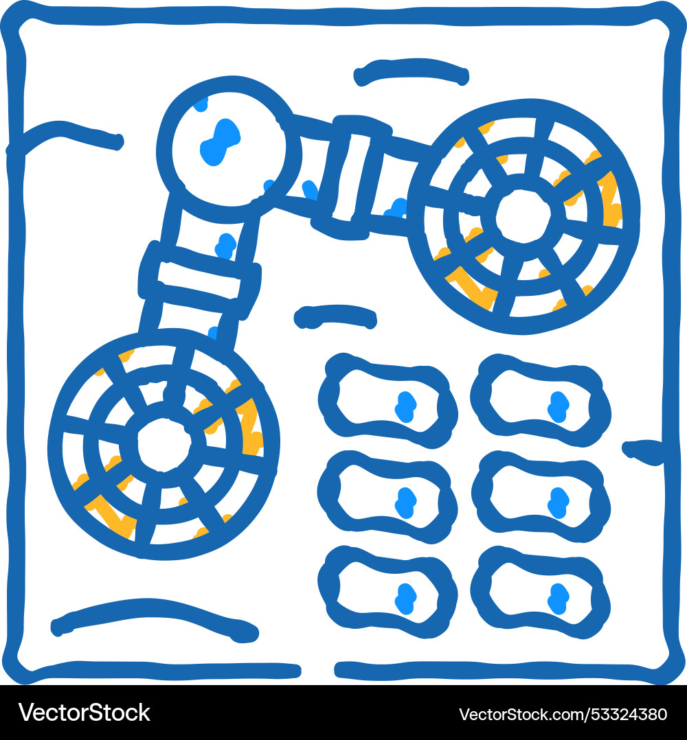 Colony space exploration icon doodle Royalty Free Vector