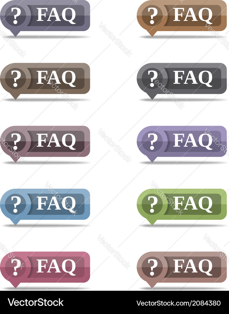 Faq symbols set eps10 Royalty Free Vector Image