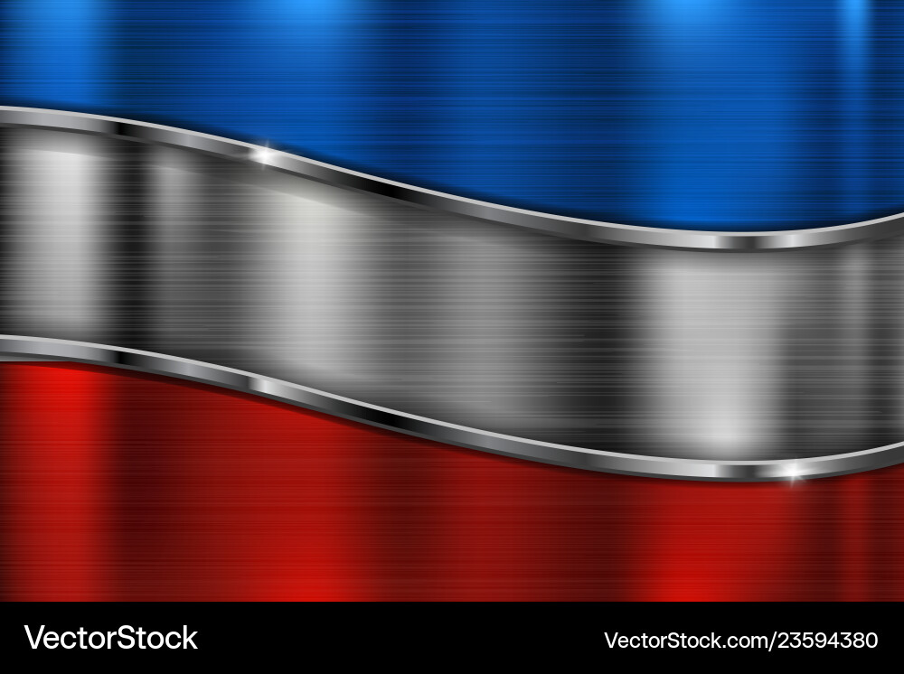 Metallic Blue & Silver Stripes Background Vector Image