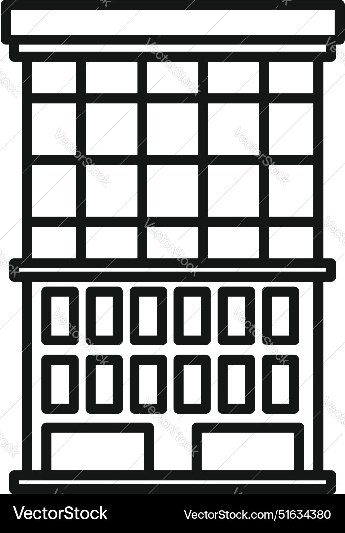 Modern city building facade with multiple windows Vector Image