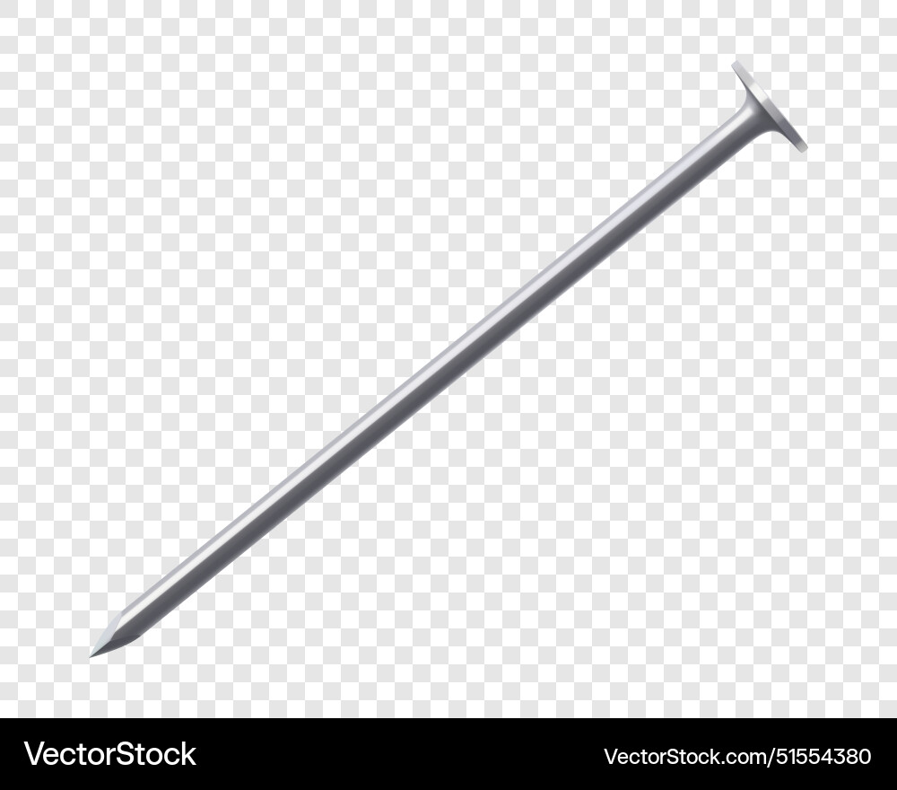 Realistic metallic nail isolated on white Vector Image
