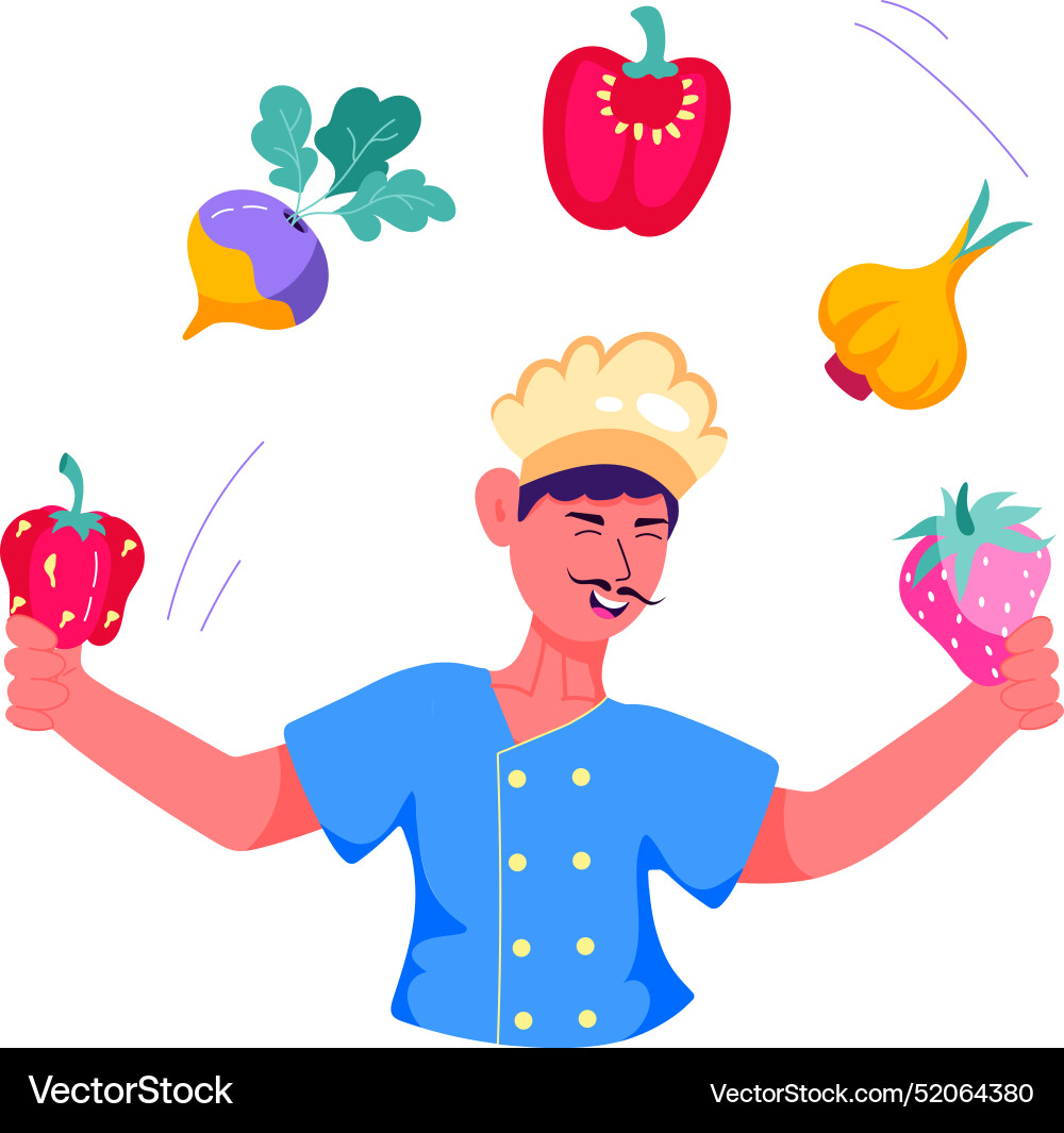 Skilled chef Royalty Free Vector Image - VectorStock